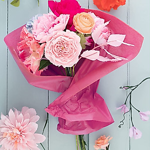 60 Sheets Rose Pink Tissue Paper Bulk, Huge Size Metallic Tissue Paper with Polka Dot for Valentine Mother’s Day Gift Wrapping Gift Bags Wedding Birthday Party DIY Art Craft Decoration, 20 x 30 in