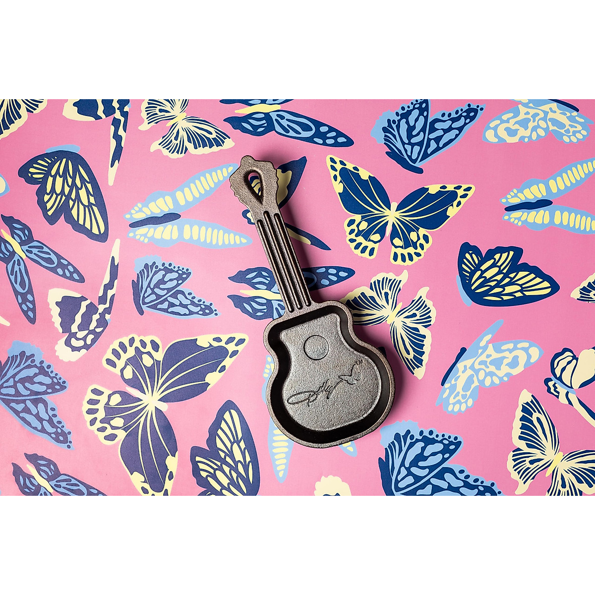 Lodge 4.5 Inch Dolly Parton Mini Rockstar Cast Iron Guitar Skillet - Hand Wash Only Collector’s Piece - Cast Iron Skillet for Single Serve or Decorative Use