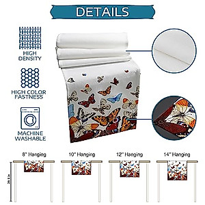 Red Orange Blue Butterfly Table Runner 120 Inches Long Farmhouse Dress Scarves, Modern Abstract Art Aesthetics Dining Tablerunner for Coffee Table/Kitchen Island/Party Décor, 13" x 120"