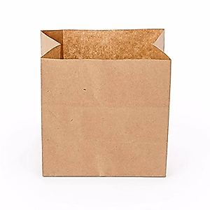 Restaurantware Bag Tek 3.9 x 2.3 x 3.8 Inch Paper Bags For Snacks 100 Small Paper Bags For Foods - Disposable Sustainable Kraft Paper Snack Bags Microwavable Freezable