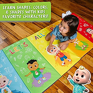 Sunny Days Entertainment CoComelon Official 6ft Tumbling Mat – 5 Panel Folding Mat with Carrying Handles | Active Play for Toddlers