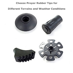 Walking Stick Tips Rubber 4 Pack Trekking Pole Tips Replacement Rubber Feet for Hiking Poles, Walking Sticks, Trekking Poles Rubber Tip for Walking Sticks Hiking Trekking Poles Rubber Feet
