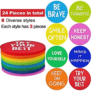 Mudder 24 Pieces 4 Inches Positive Sayings Carpet Markers Classroom Sitting Carpet Markers for Teacher Student