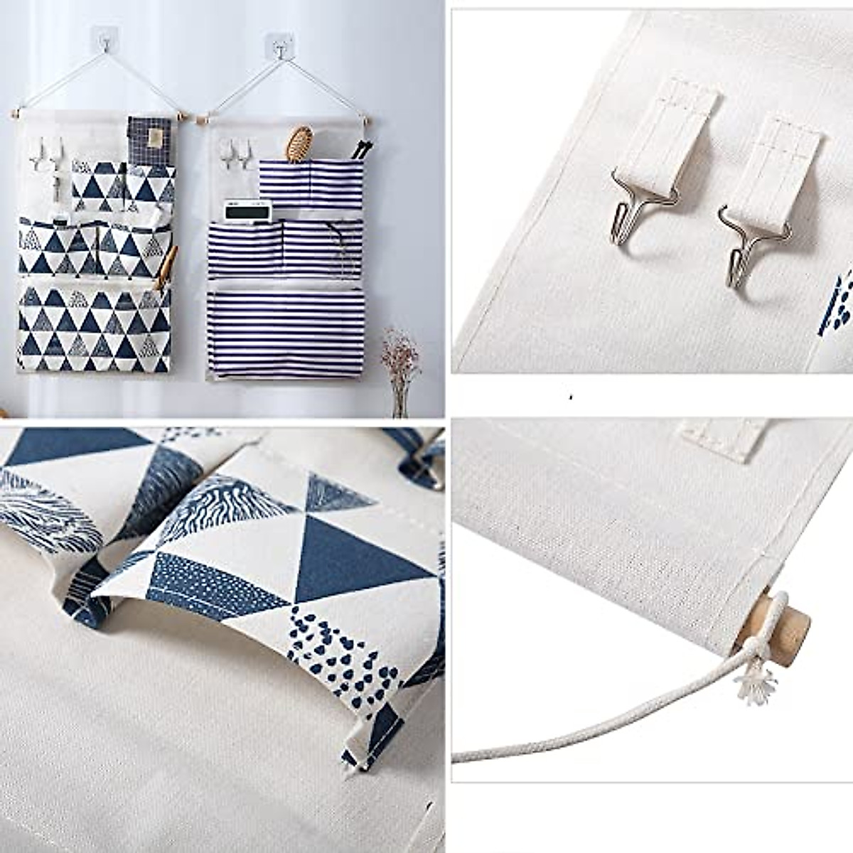 croselyu Home Multifunctional Hanging Bag Dormitory Fabric Hanging Basket Miscellaneous Organizer Bathroom Wall Hanging Bag Behind Door Wall Storage (Black)