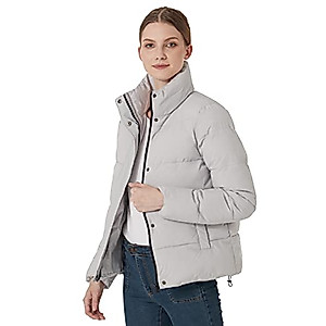ROYAL MATRIX Women's Cropped Puffer Jacket Winter Lightweight puffer jacket Short Warm puffy Jacket (Grey, Medium)