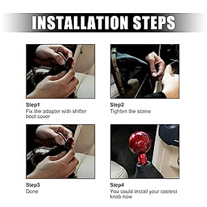 UGSHY 1 PC M12 x 1.25 Universal Shift Knob Adapter, Aluminum Alloy Transmission Gear Stick Shift Connector, for Non Threaded Shifters (Black)