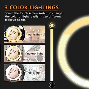 USB 10X Magnifying Mirror with Light Makeup Mirror with Lights LED Lighted Makeup Mirror Vanity Mirror with Lights Flexible Gooseneck Mirror with Lights with Powerful Suction Cup
