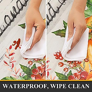 Pauwer Fall Pumpkin Kitchen Rugs Set of 2, Farmhouse Kitchen Floor Mat, Non Slip Anti Fatigue Kitchen Mats for Floor, Waterproof Cushioned Kitchen Runner Rug Set Fall Harvest Thanksgiving Decor