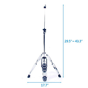 Professional Foldable Hi-Hat Stand,Control Style Drum Hi-Hat Cymbal Stand with Pedal (Cymbals not included)