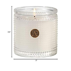 Aromatique The Smell of Spring Textured Glass 6 oz Scented Jar Candle with Metal Medallion for Home Décor and Gift