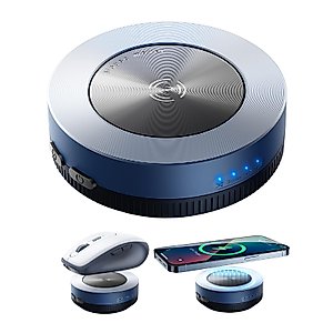STARSIKI 2-in-1 Mouse Jiggler and Wireless Charger, Mouse Mover Undetectable Device Automatic Phone Charging Pad, Quiet Mice Shaker Wiggler Giggler Juggler to Keep Moving for Office/Work from Home