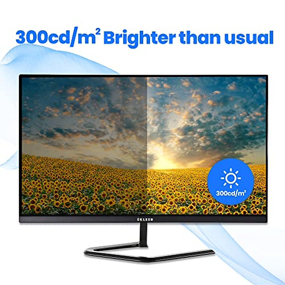 EKLEER 27 inch Ultra Thin Bezel Computer Monitor, FHD 1080p, IPS Display, HDMI, USB Type-C, 2 x USB A Hub, 75hz, Fast Charging & Mirroring Compatible with iPhone 15 Plus Pro Max/MacBook Air Pro