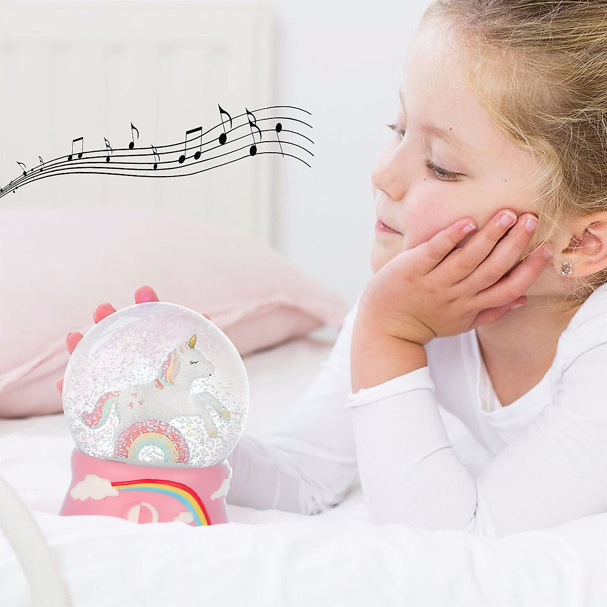 Musical Snow Globe for Kids, Unicorn Snow Globes for Girls, 2021 Snowglobes for Women with Glitter, 100MM Water Globe Collectibles, Birthday Gift for Adults