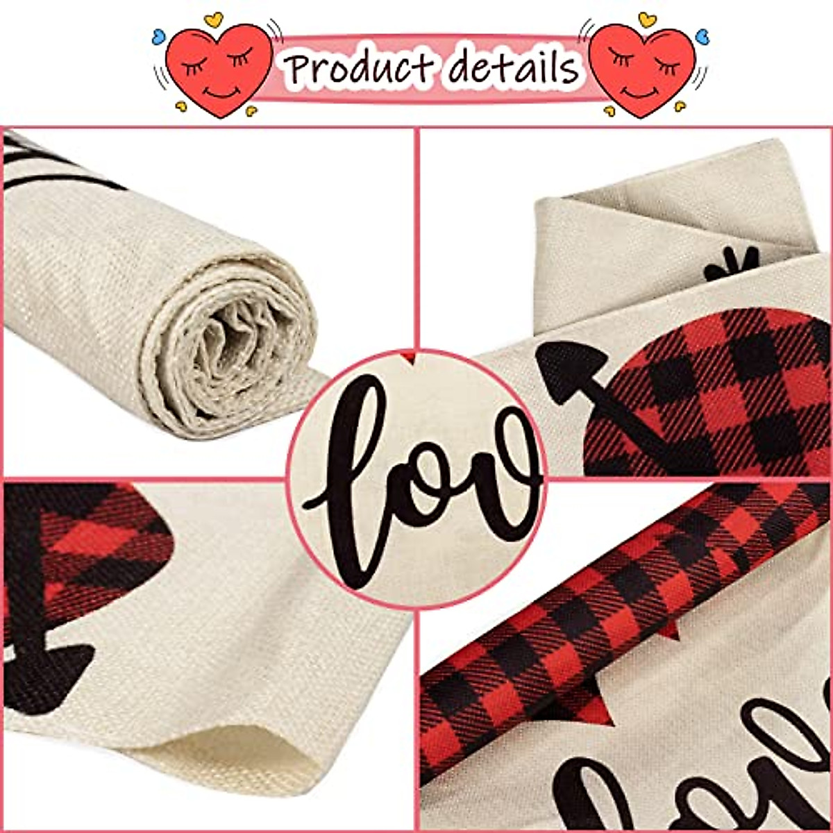 Valentines Day Love Garden Flag Vertical Double Sided Burlap Yard Flags Signs for Valentine’s Day Spring Summer Fall Yard Outdoor Farmhouse Decoration Small