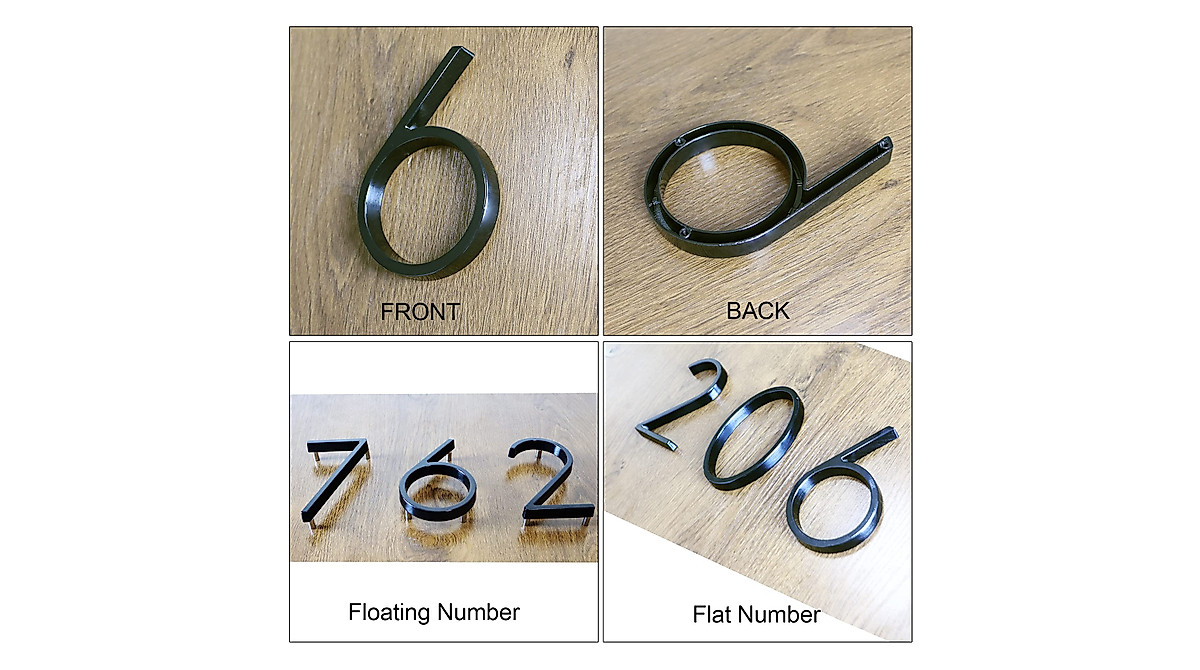 Modern 5 Inch House Numbers - Durable Metal Signage