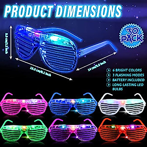 134 Pcs Glow in The Dark Christmas Party Supplies LED Light Up Toys Party Favors Bulk for Kids Adults Birthday With 104 finger lights Rings, 30 Flashing Glasses for Birthday Stocking Stuffers