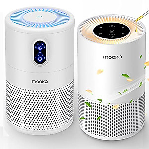 Medium Size Combo Set, MOOKA Air Purifiers for Home Large Room, H13 True HEPA Air Filter Cleaner, Odor Eliminator, Remove Smoke Dust Pollen Pet Dander