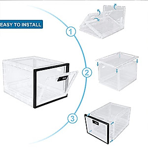 Gemaxvoled Lockable Box Large Capacity, Clear Locking Box for Medicines, Premium Material Lockable Storage Bin Organizer Box for Fridge Food/Snacks/Phone/Tablet Jail/Home Safety