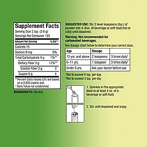 Equate Fiber Powder Clear Soluble - 125 Servings, 16.7 oz (2)