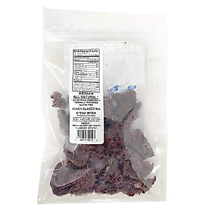 Werner Premium Steak Bites All-Natural Half Pounder Bag – 8 Ounce Resealable Bag of Premium Steak Jerky Bites Smoked Beef Snack (Honey Glazed)