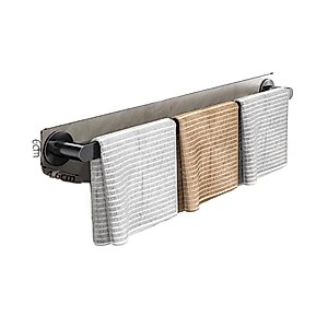 Bathroom Punch-Free Wall-Mounted Space Aluminum Towel rack浴室免打孔壁挂式太空铝毛巾架 毛巾杆 厨卫挂件单杆挂杆 Kitchen Accessories