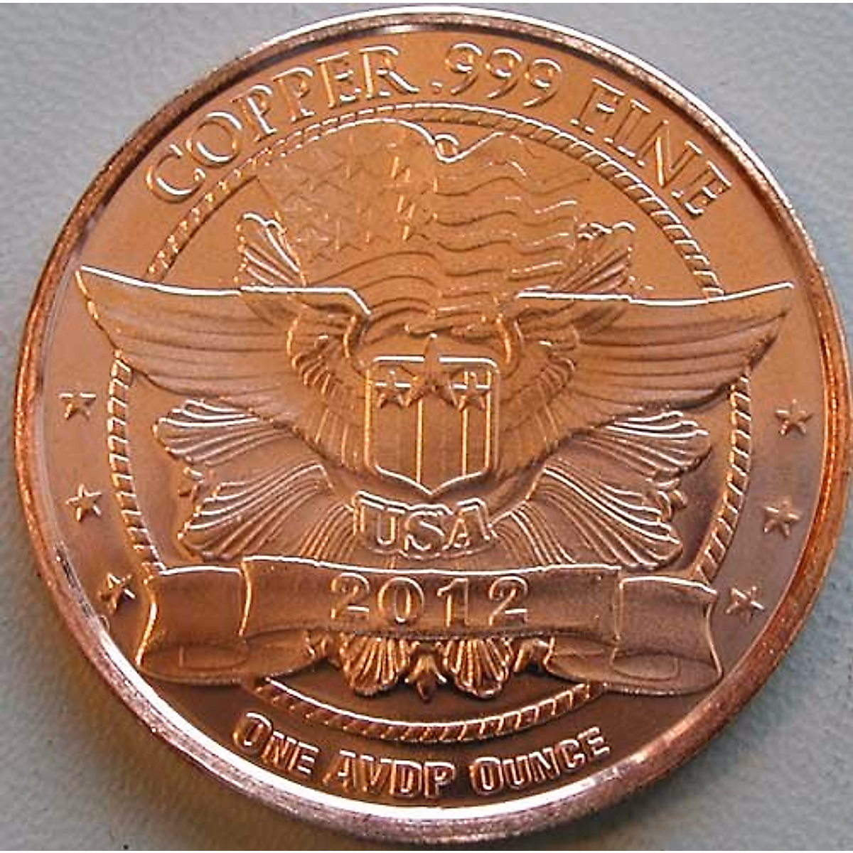 20 Round Tube 2012 .999 Pure Copper Bullion Round Modern Quarter Reverse Design