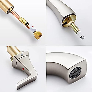 Bathroom Faucet Brushed Nickel,Widespread Bathroom Faucet for 3 Hole,Bathroom Sink Faucet 2 Handles Vanity Faucet,HOMELODY Lavatory Faucet 8 Inch with Pop Up Drain