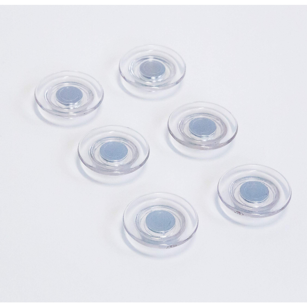 Clear Button Magnets for Glass Boards and Magnetic Whiteboards, Refrigerators, Cabinets - 6 Pack