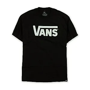 VANS Men Classic Logo T-Shirt (L, Black/white)