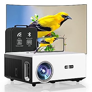 4K Projector with Wifi and Bluetooth,ABoolon 900 ANSI 1080P Projector,Outdoor Projector Support 500"Display,4P/4D Keystone Correction,50%Zoom,PPT,Dolby,Projector 4K Compatible TV Stick,iOS,Android,Win