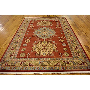 Unique Loom Sahand Collection Traditional Geometric Classic Red Area Rug (7' 0 x 10' 0)