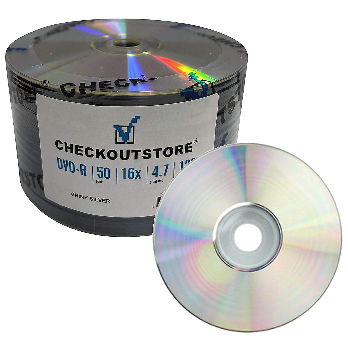 50 Grade A 16X DVD-R 4.7GB Shiny Silver (Shrink Wrap)