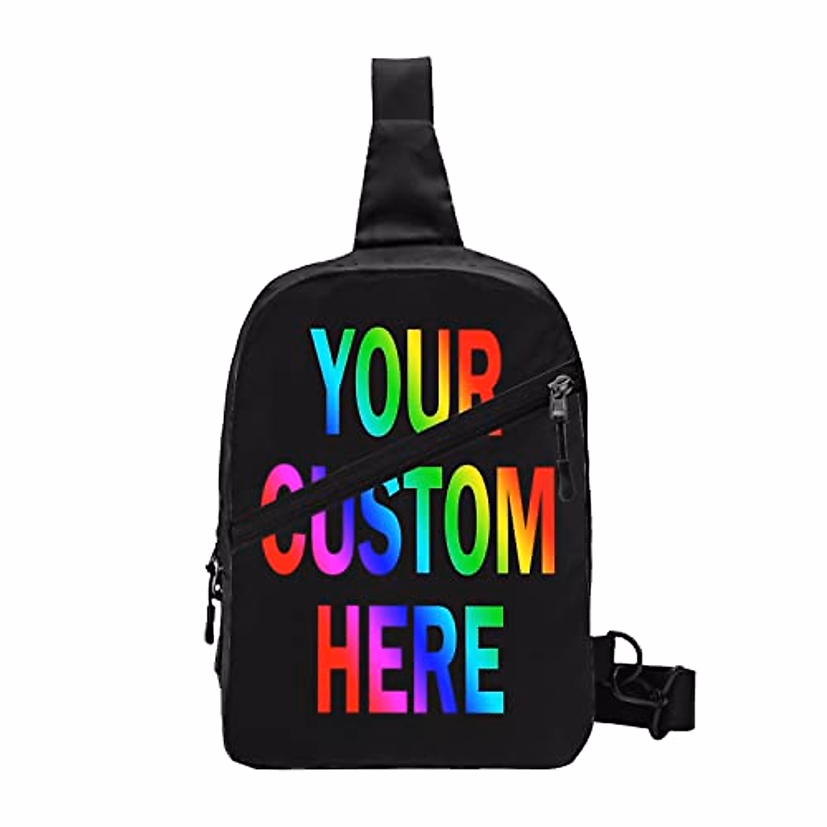 Custom Bag Sling Crossbody Bags Chest For Men Women Design Your Own Personalized Shoulder Backpack Travel Hiking Daypacks With Text Image Daypack Casual Black-2