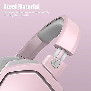 NUBWO G06 Dual Wireless Gaming Headset with Mic for PS5, PS4, PC, Mobile, Switch: 2.4GHz Wireless + Bluetooth - 100 Hr Battery - 50mm Drivers - Pink