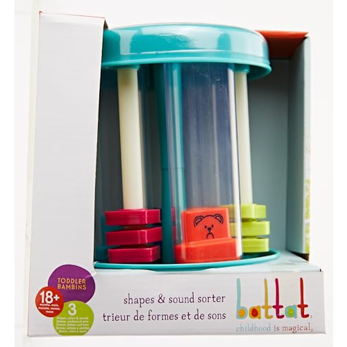 Battat – Shape Sorter – Colorful Sorting Toy – 3 Shapes & Sounds – Educational & Developmental Toy For Toddlers – 18 Months + – Shapes And Sound Sorter