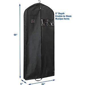 Simple Houseware 2 Pack Travel Garment Bag, Black