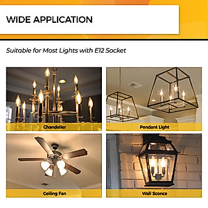 Hizashi Candelabra LED Light Bulbs 25 Watt, Dimmable Chandelier Light Bulbs, 90+ CRI, 200LM, Soft Warm White 2700K, E12 LED Bulb, B10 LED Candle Bulbs, UL Listed, 12 Pack