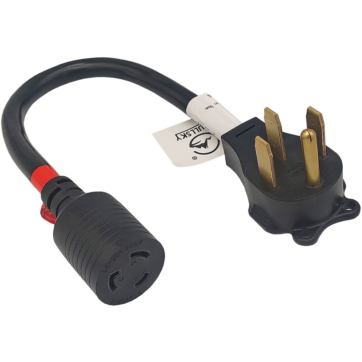 Fullsky FC-145L62 Generator & RV Adapter Cord NEMA 14-50P to NEMA L6-20R Male 14-50P Generator or RV Plug to Female L6-20R Lock 3 Prong Receptacle Adapter Output Maximum 20Amp 250Volt