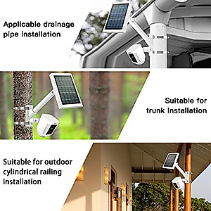 OkeMeeo 2 in 1 Pole Mount for Ring Solar Panel, Ring Super Solar Panel, Ring Spotlight Cam and Ring Stick Up Cam for Maximum Sunlight and Wider View (White)