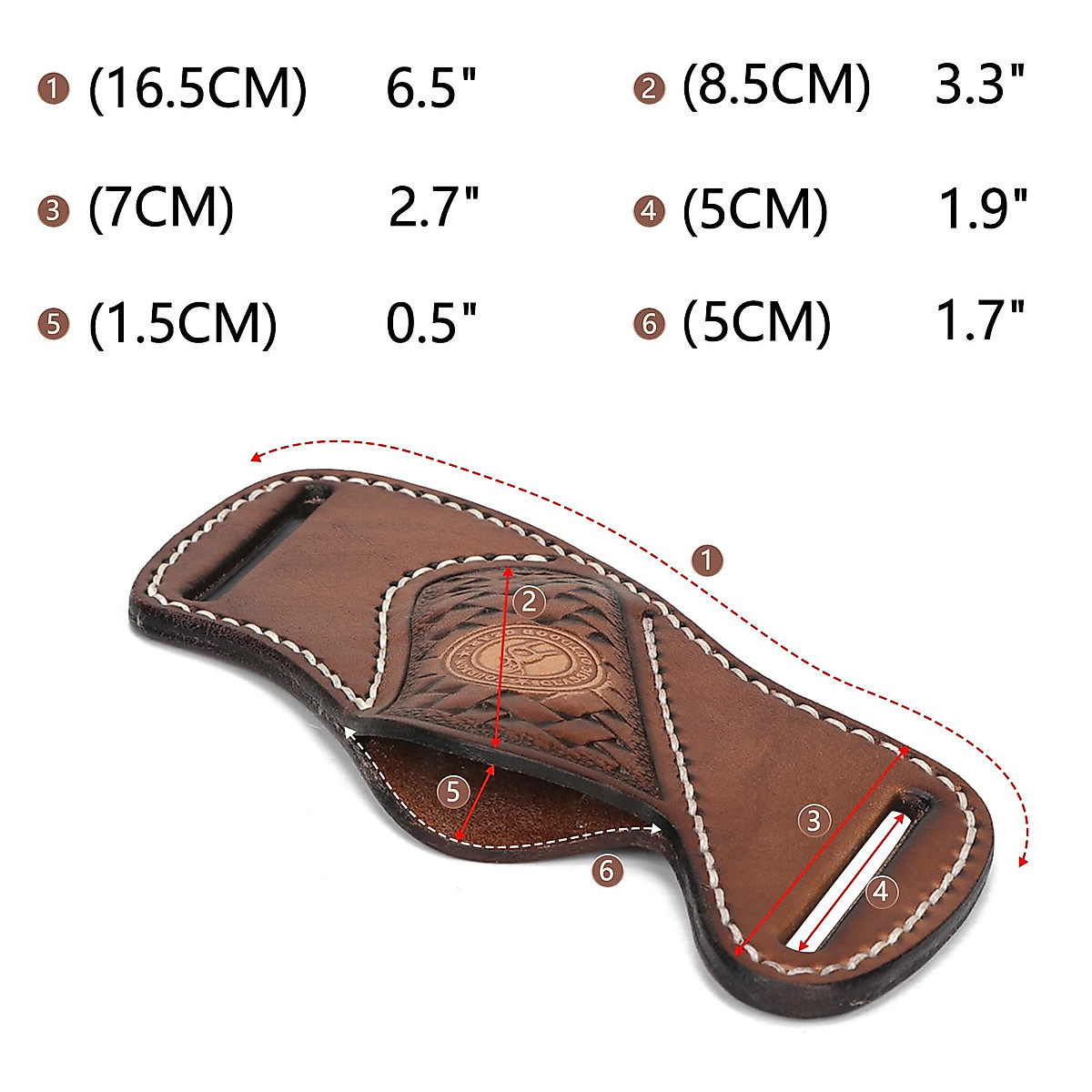 Tourbon Leather Pocket Knife Sheath for Left-Handed Draw Out Folding Knives Holder Carrier EDC Tools Holster for Belt