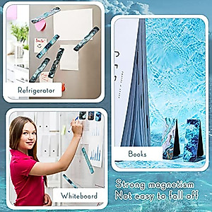 24 Pieces Magnetic Bookmarks Assorted Ocean Bookmark Magnetic Page Markers Magnetic Page Clips for Women Students Teachers Book Lovers Reading, Multi Ocean Patterns