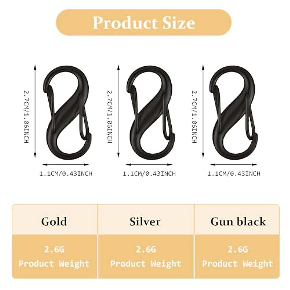 Ouligay 12 Pieces Zipper Locks Anti Theft, Zipper Locks for Backpacks, Tiny Small Mini S Carabiner Clip, Zipper Pulls Replacement for Camping Fishing Travelling Outdoor Sports