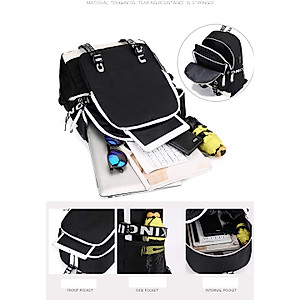 WZCSLM 15.6 Inch Stylish Computer Backpack Teens Bag College School Casual Daypack With USB Port Business Backpack Laptop Bag for Cartoon Glow at nightPattern(Ghost eye1)