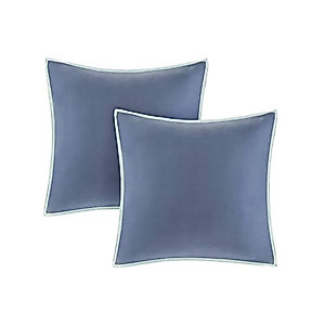 Madison Park Season Set, Matching Bed Skirt, Decorative-Pillows, Queen(90"x90"), Isla, Floral Medallion Blue 8 Piece