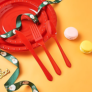 175-Piece Red Dinnerware Set - Includes Plates, Cups, Napkins, Cutlery - Disposable Party Supplies