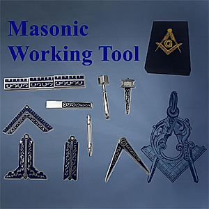 Masonic Blue Lodge Freemason Working Tools Set in Box Accessories