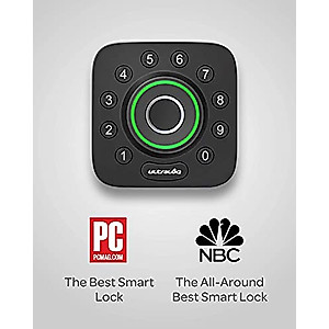 ULTRALOQ U-Bolt Pro Smart Lock + Key Storage Lock Box + Bridge WiFi Adaptor 6-in-1 Keyless Entry Door Lock with WiFi, Bluetooth, Biometric Fingerprint and Keypad