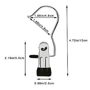 Hangers Clips,Stainless Hooks for Closet Hooks,Laundry Hanging Hooks,Travel Portable Clothes,Boot Tall Towel Hats Socks Pants and Bras (10, Black)