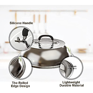 Cellay Griddle Accessories - 12 & 9 Inch Round Basting Cover Cheese Melting Dome Steaming Cover with 8 Inch Cast Iron Burger Bacon Press for Griddle Grill Cooking Indoor or Outdoor - 3 Pack