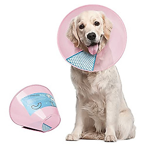 Supet Dog Cone Adjustable Pet Cone Pet Recovery Collar Comfy Pet Cone Collar Protective Collar for After Surgery Anti-Bite Lick Wound Healing Safety Practical Plastic E-Collar